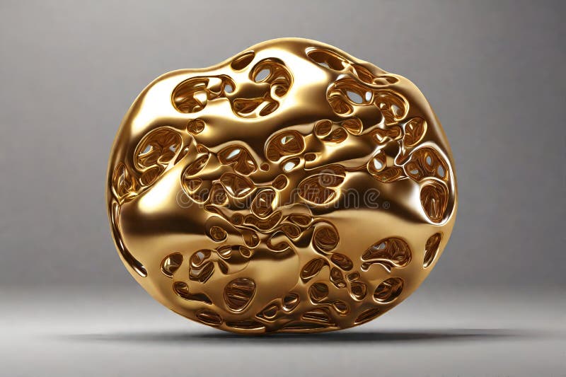 Golden Metaball Shape. Morphing Metallic Blob Stock Illustration ...