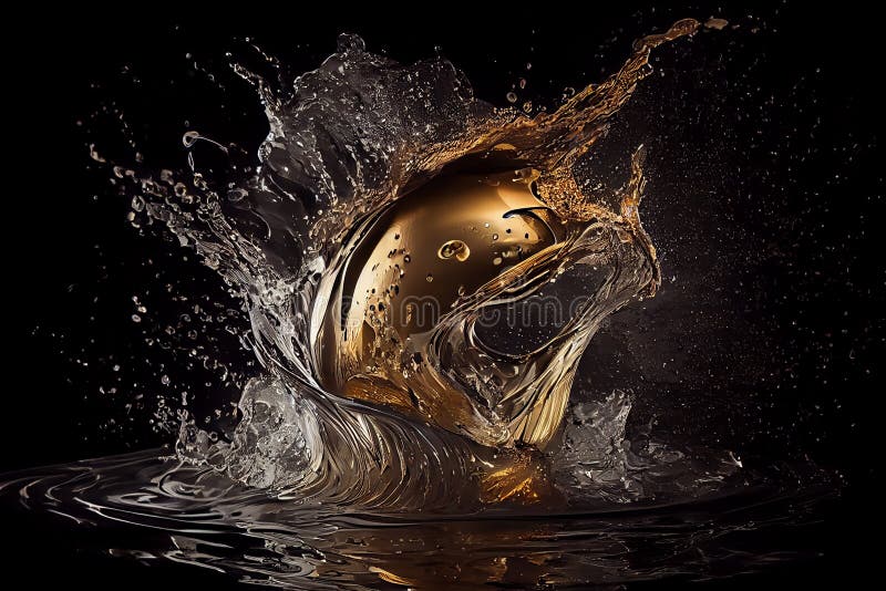 Golden Metal Can is Creating a Splash in the Water.generative Ai Stock ...