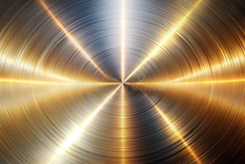 Golden Metal Circular Brushed Surface Abstract Background Stock ...