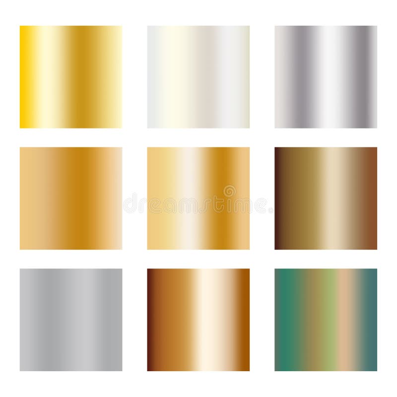 Golden Metal Gradient. Realistic Light Effect. Vector Illustration ...