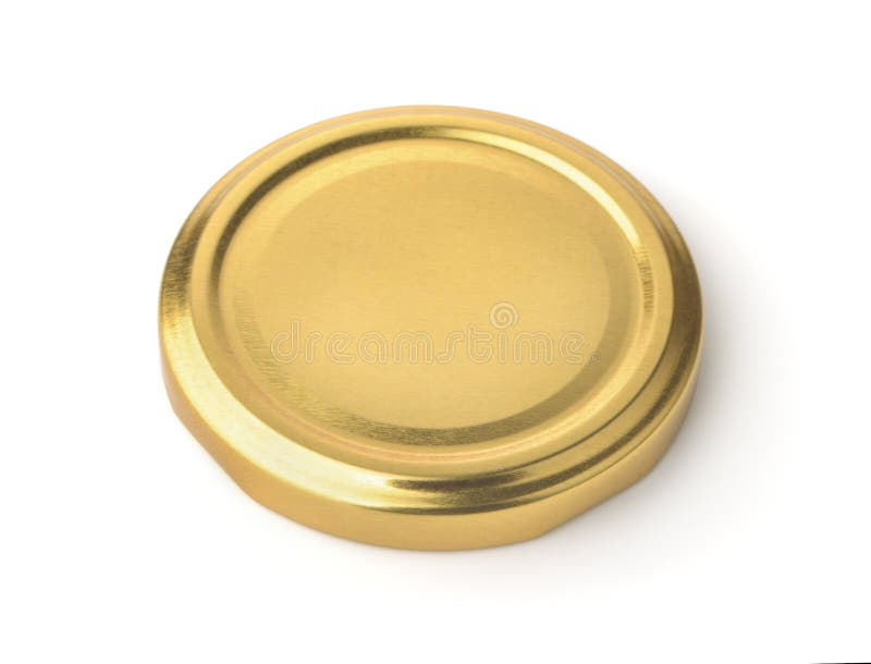 Golden metal jar lid stock photo. Image of closeup, bottle - 193405624