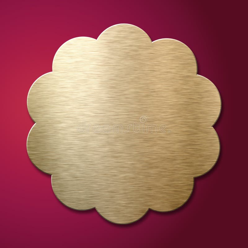 Golden Metal Label Over Luxury Red Background Stock Illustration ...