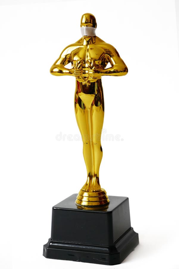 Golden Metal Man Statue on Film Background Editorial Photography ...