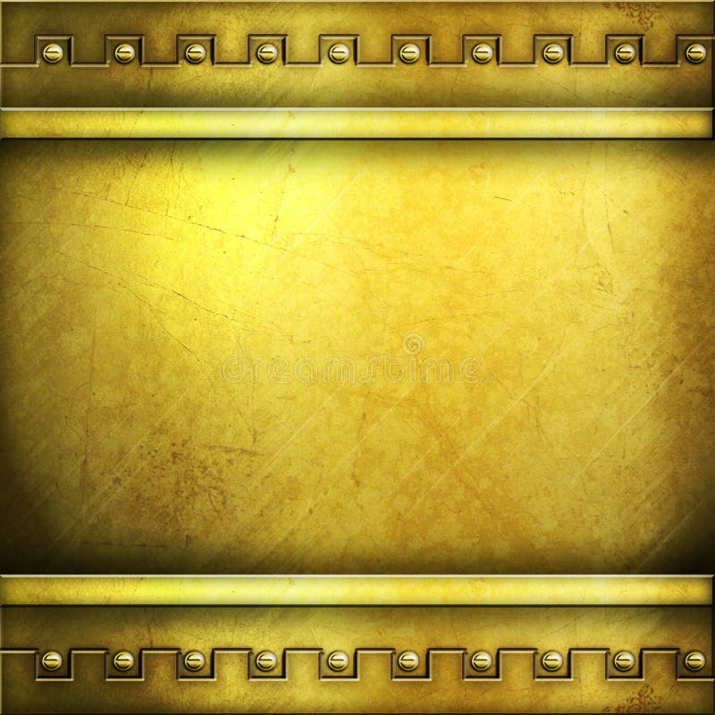 Golden Metal Plate Background Stock Illustration - Illustration of ...