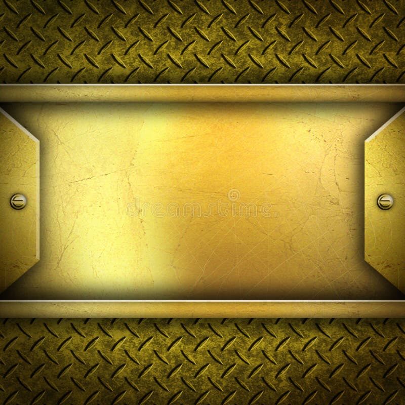 Golden Metal Plate Background Stock Illustration - Illustration of ...