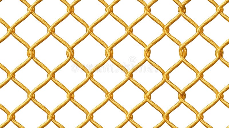 Golden Metal Wire Mesh Fence Background Seamless Pattern with ...