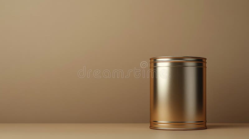 Golden Metallic Cylinder on Beige Surface Against Light Brown ...