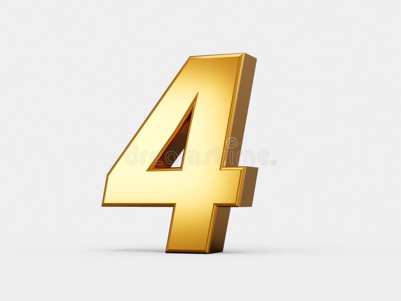Golden Font Number Four Stock Illustrations – 748 Golden Font Number ...