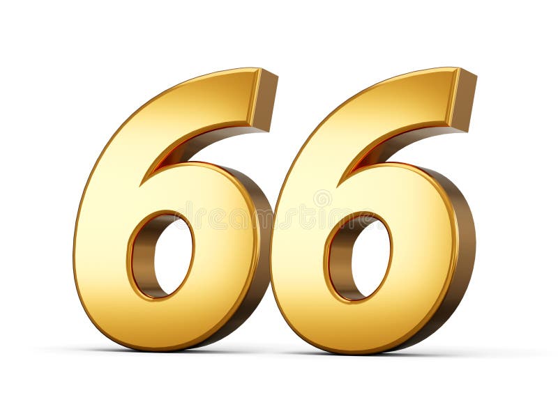 Golden Metallic Number 46 Forty Six, White Background 3d Illustration ...