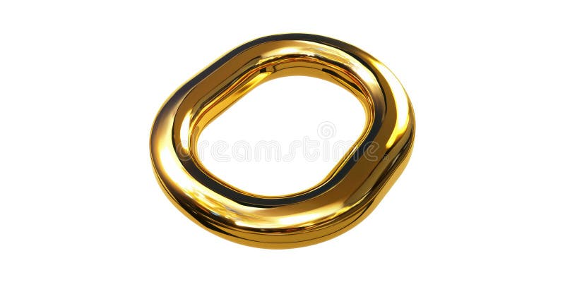Golden Metallic Oval Ring Shape Isolated on Transparent Background ...