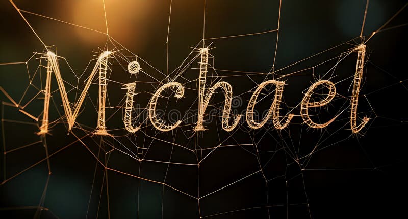 Golden Michael Name on a Spider Web – Enchanting Typography Digital ...