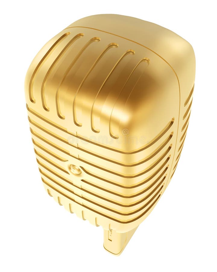 Golden Microphone with Speech Bubble. Interview, Voice Chat Logo Stock ...