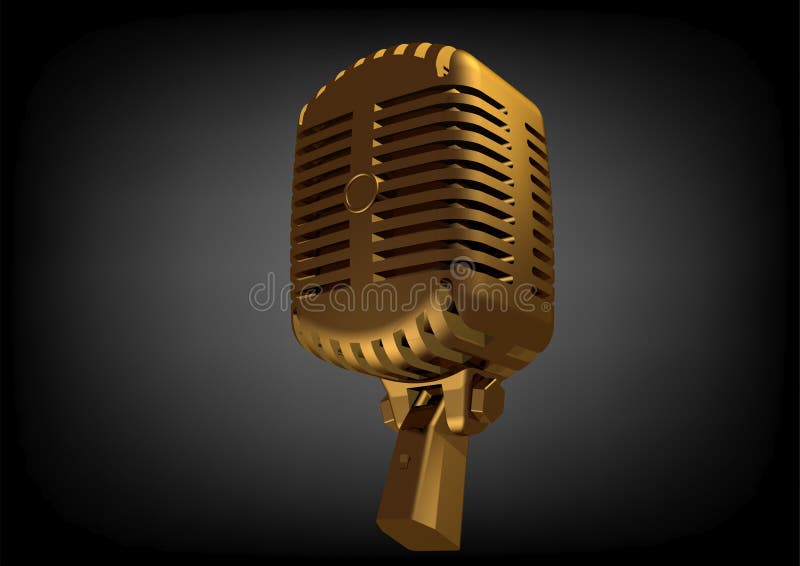 Golden Microphone on Podium Editorial Photography - Illustration of ...