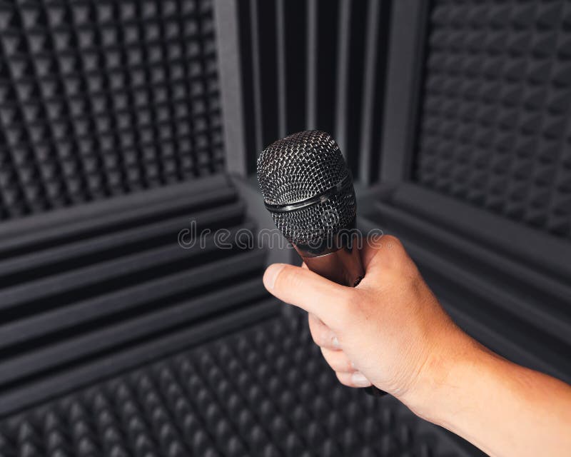 Golden microphone on stage stock image. Image of gold - 44192741