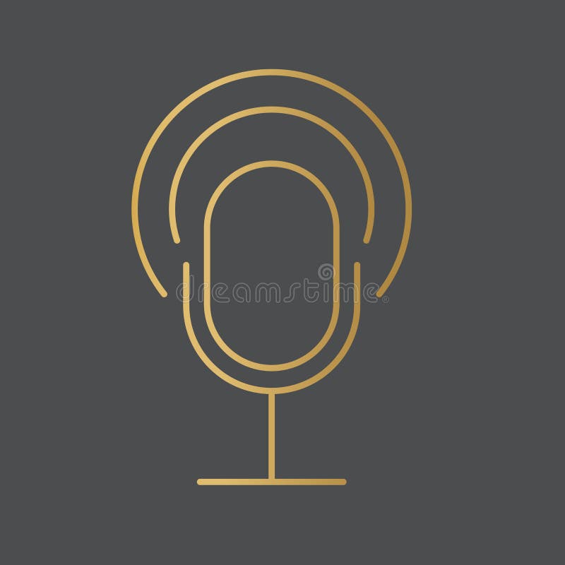 Golden microphone icon stock vector. Illustration of outline - 175942224 Golden microphone icon stock vector. Illustration of outline - 175942224