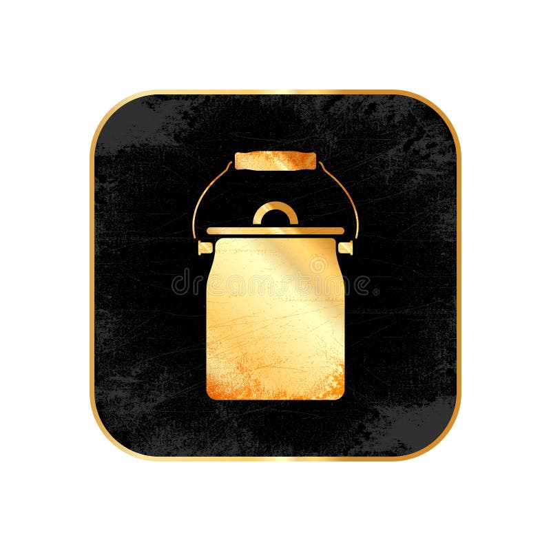 Golden milk can stock vector. Illustration of cover - 336141667