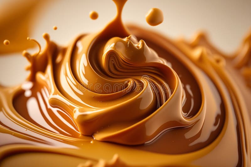 Golden Milk Caramel Liquid Flowing Generative Ai Stock Illustration ...