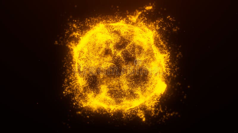 Golden Minimalist Plasma Liquid Core Made of Shiny Bright Glowing ...