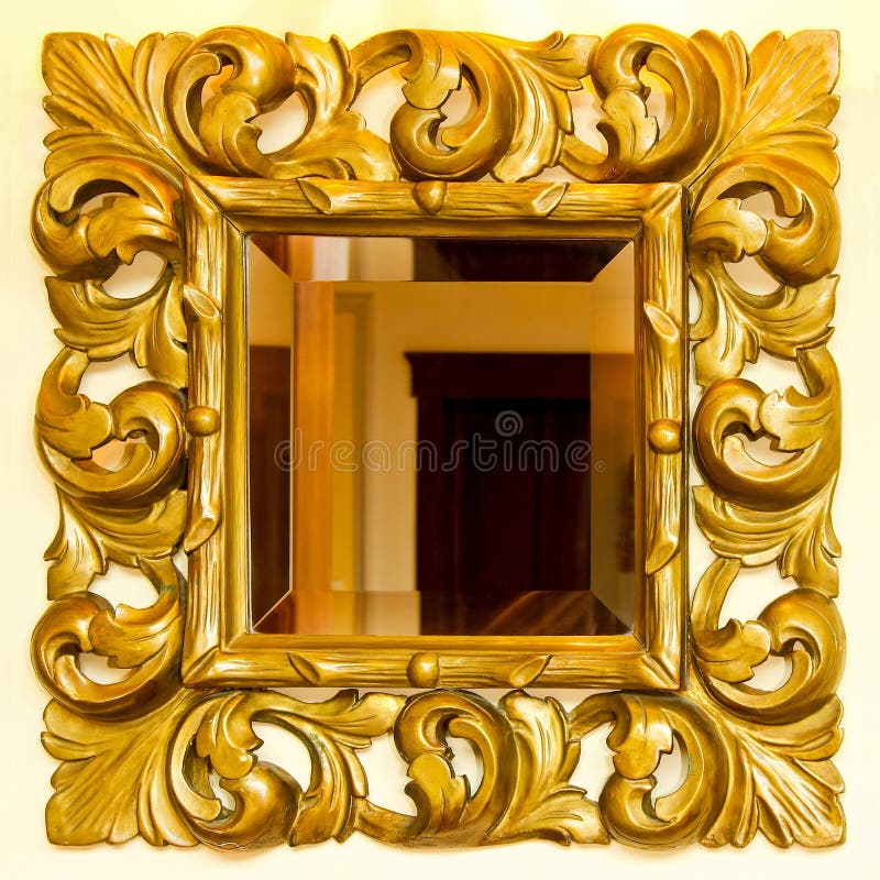 Golden mirror stock image. Image of home, design, golden - 11313603