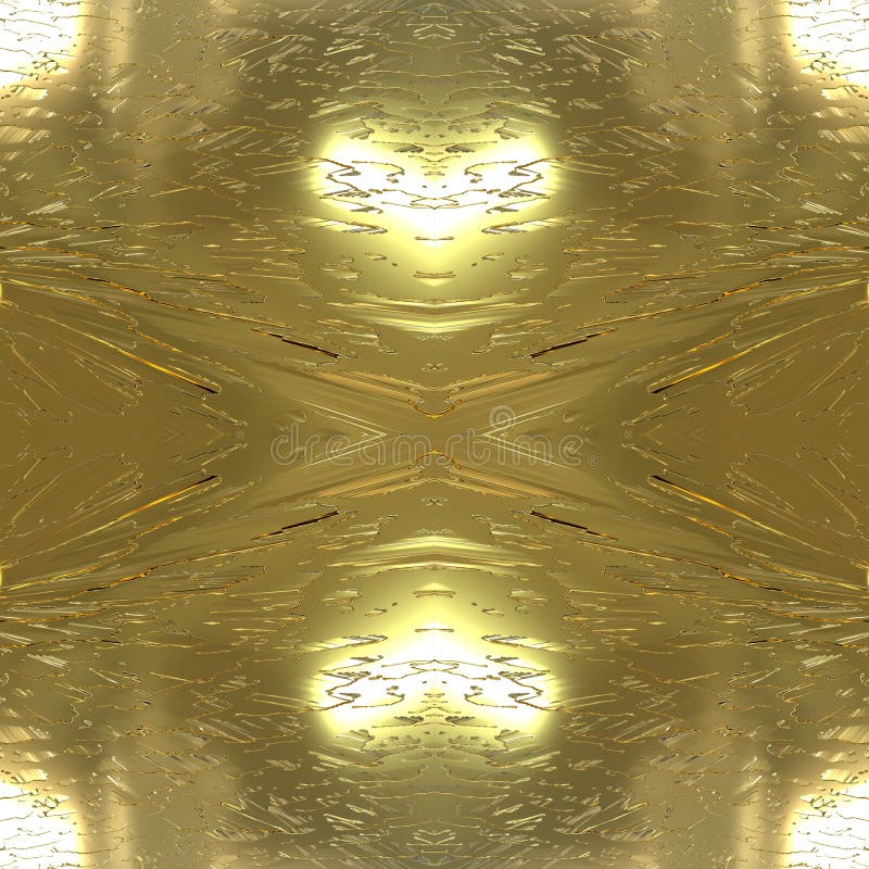 Golden Mirror Abstraction. Golden Seamless Texture with Cracks Stock ...