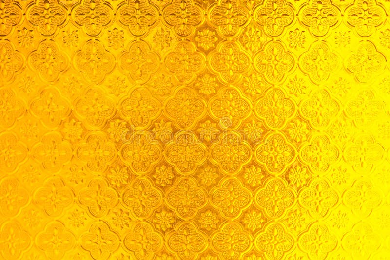 The Glass Thai Design Background Yellow Gold Colour Stock Image - Image ...