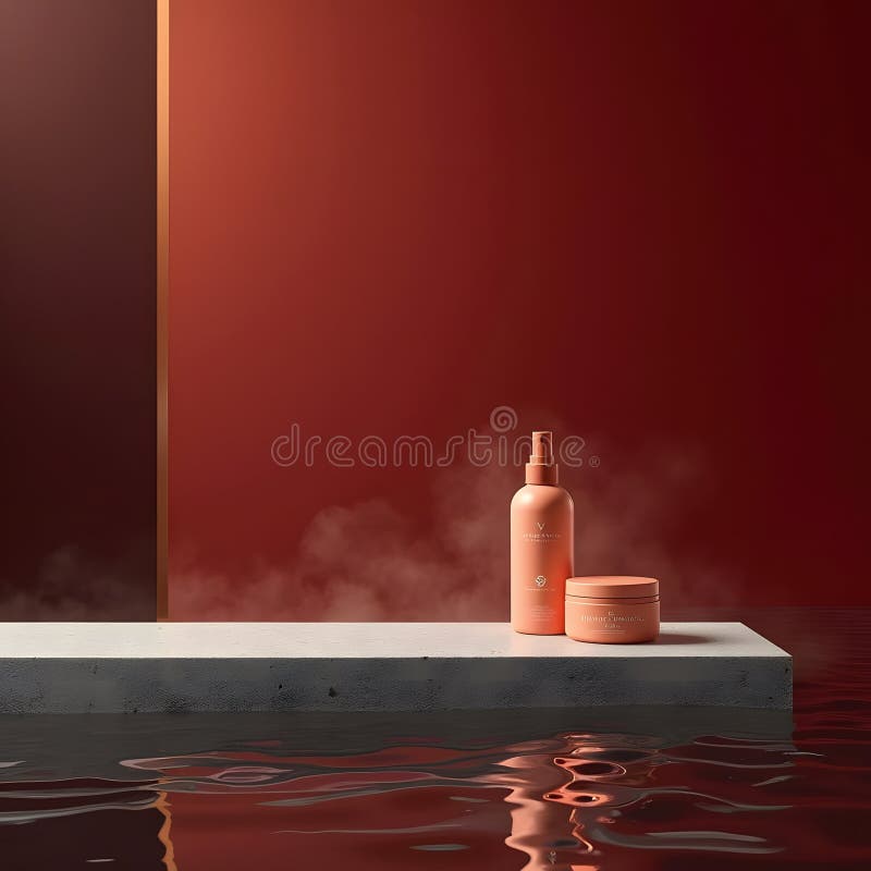 Golden Mist: Serene Reflections on a Ruby Slab Stock Illustration ...