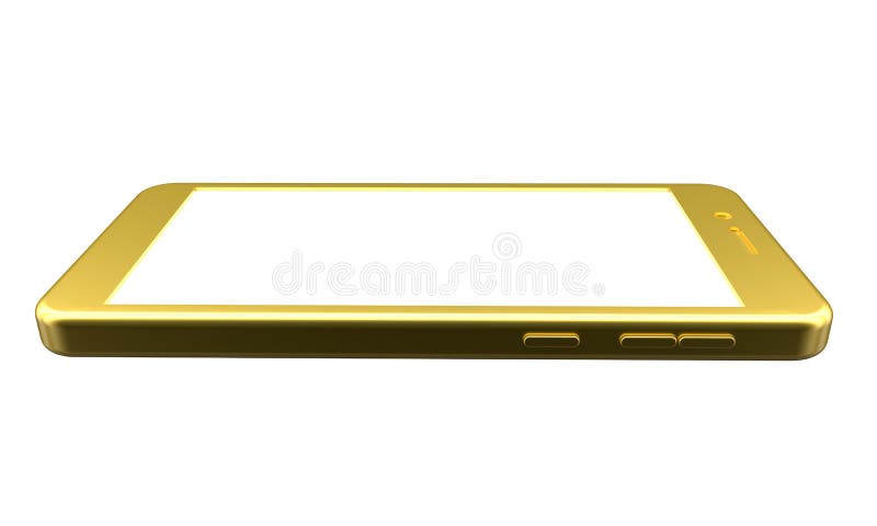 Golden Mobile Phone. 3d Rendering Stock Illustration - Illustration of ...
