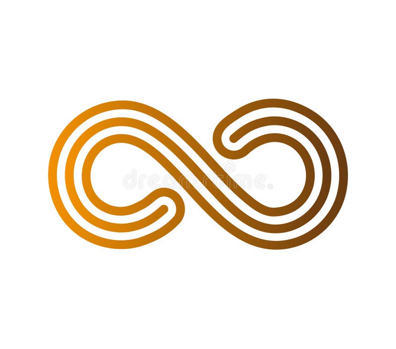 Three Lines Golden Mobius Loop in a Three Lines Circle the Sign of ...