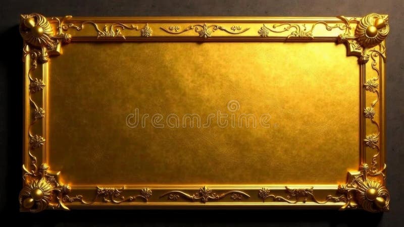 Golden Mockup Poster Horizontal on Dark Background Stock Image - Image ...