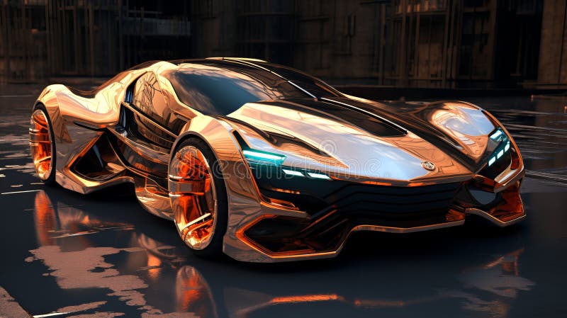 Golden Modern Car. Luxury Car Stock Image - Image of businessman ...