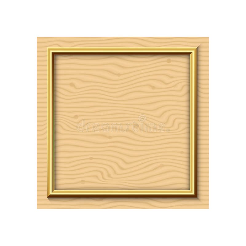 Golden Frame Border Design Combination with Seamless Wooden Texture ...