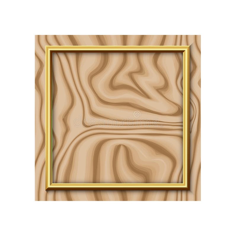 Golden Frame Border Design Combination with Seamless Wooden Texture ...