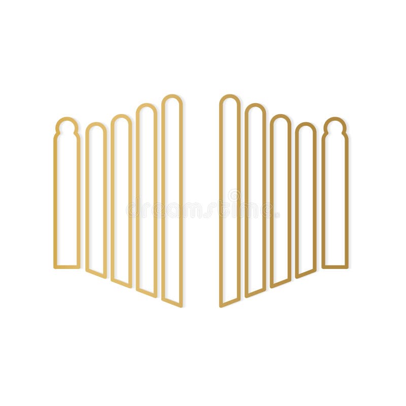 Golden modern gate stock vector. Illustration of metal - 176806178