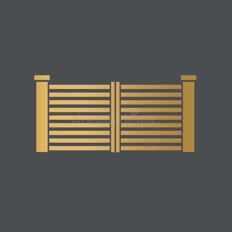 Golden modern gate stock vector. Illustration of front - 176806358