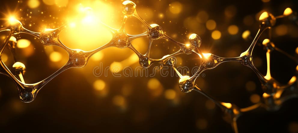 Golden Molecular Structure a Network of Atoms and Bonds in a Bright ...