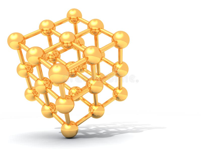 Golden molecule stock illustration. Illustration of icon - 5061417