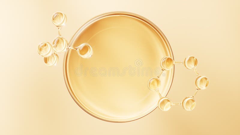 Golden Molecule and Liquid Bubble, 3d Rendering Stock Video - Video of formula, molecule: 339310887