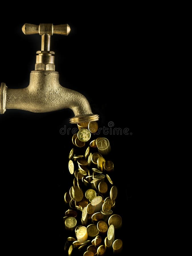 Golden money tab stock image. Image of gold, rich, flow - 66802215