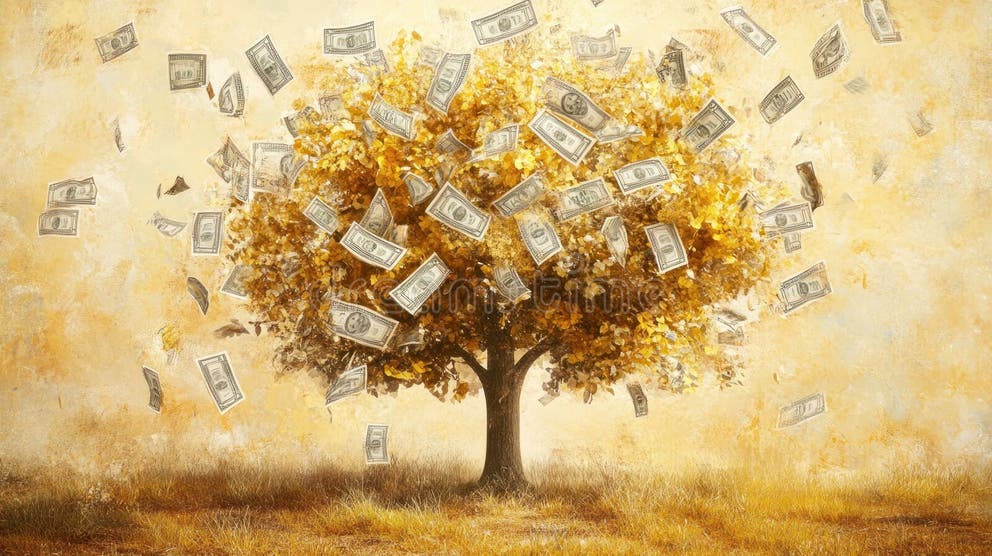 Golden Money Tree stock photo. Image of hopeful, symbolism - 392378238