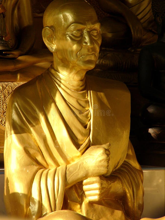 Golden monk statue stock photo. Image of religion, thai - 120506