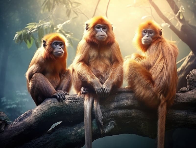 Ai Generated Illustration Wildlife Concept of Golden Monkey Stock ...