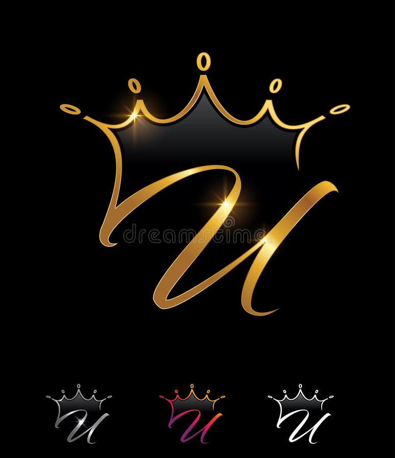 Golden Monogram Crown Initial Stock Illustrations – 14,738 Golden ...