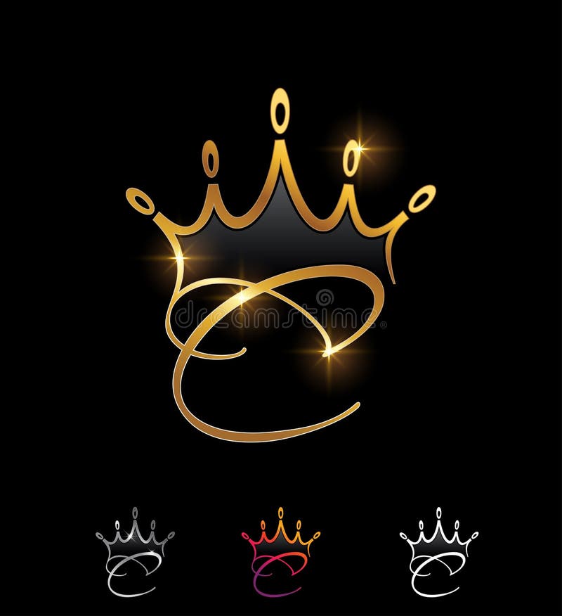 Golden Monogram Crown Initial Stock Illustrations – 14,738 Golden ...