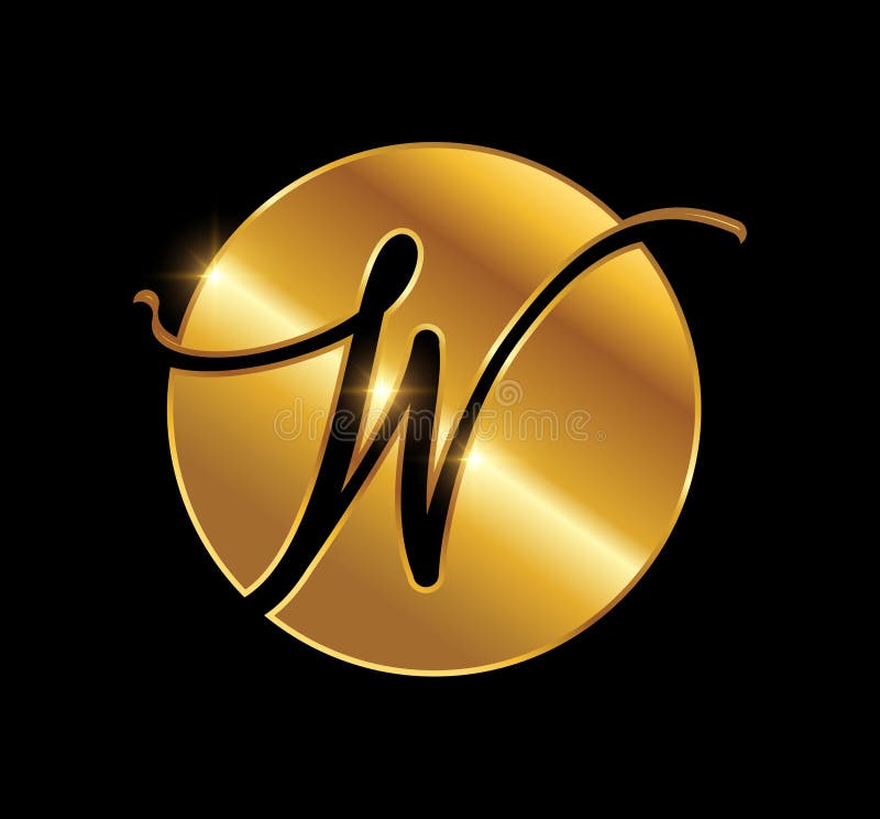 Golden Monogram Logo Initial Letters WA Stock Vector - Illustration of ...