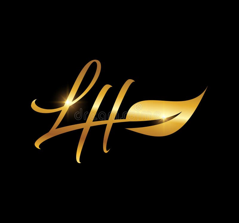 Golden Monogram Logo Initial Letters LH Stock Vector - Illustration of ...