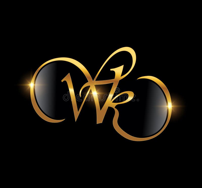 Golden Monogram Logo Initial Letters WK Stock Vector - Illustration of ...