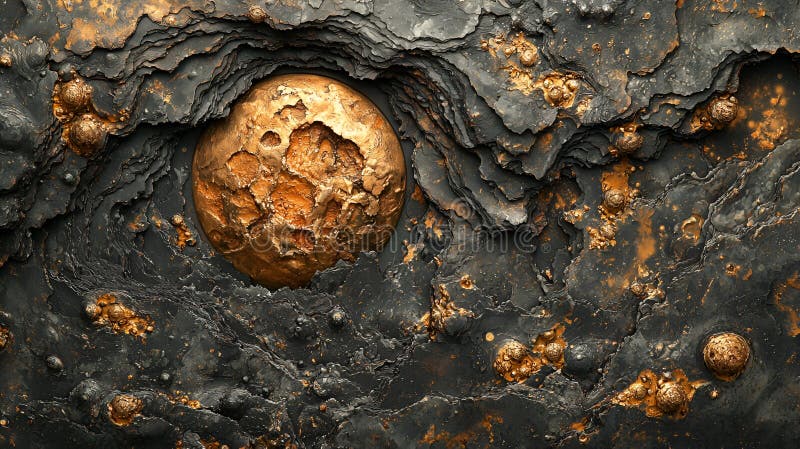 Golden Moon Craters Dark Rock Texture Background Stock Illustration ...
