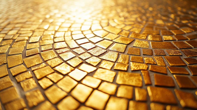 Golden Mosaic Tile Texture Background Stock Illustration - Illustration ...