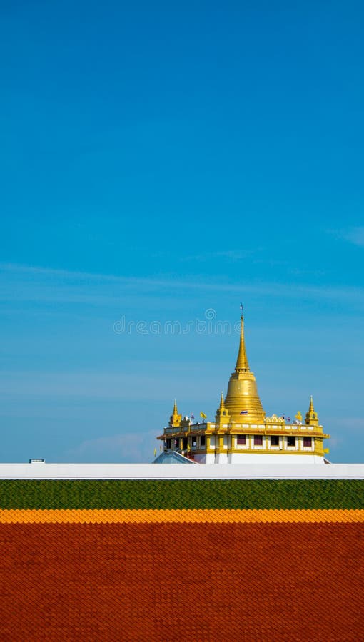 Golden mount temple stock image. Image of asia, religion - 30060227