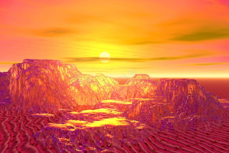 Golden desert stock illustration. Illustration of imagination - 2388417